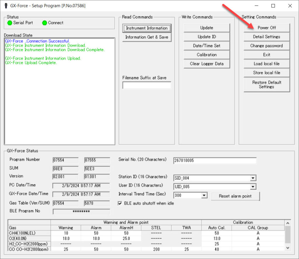 GX-Force Firmware Update | RKI Instruments